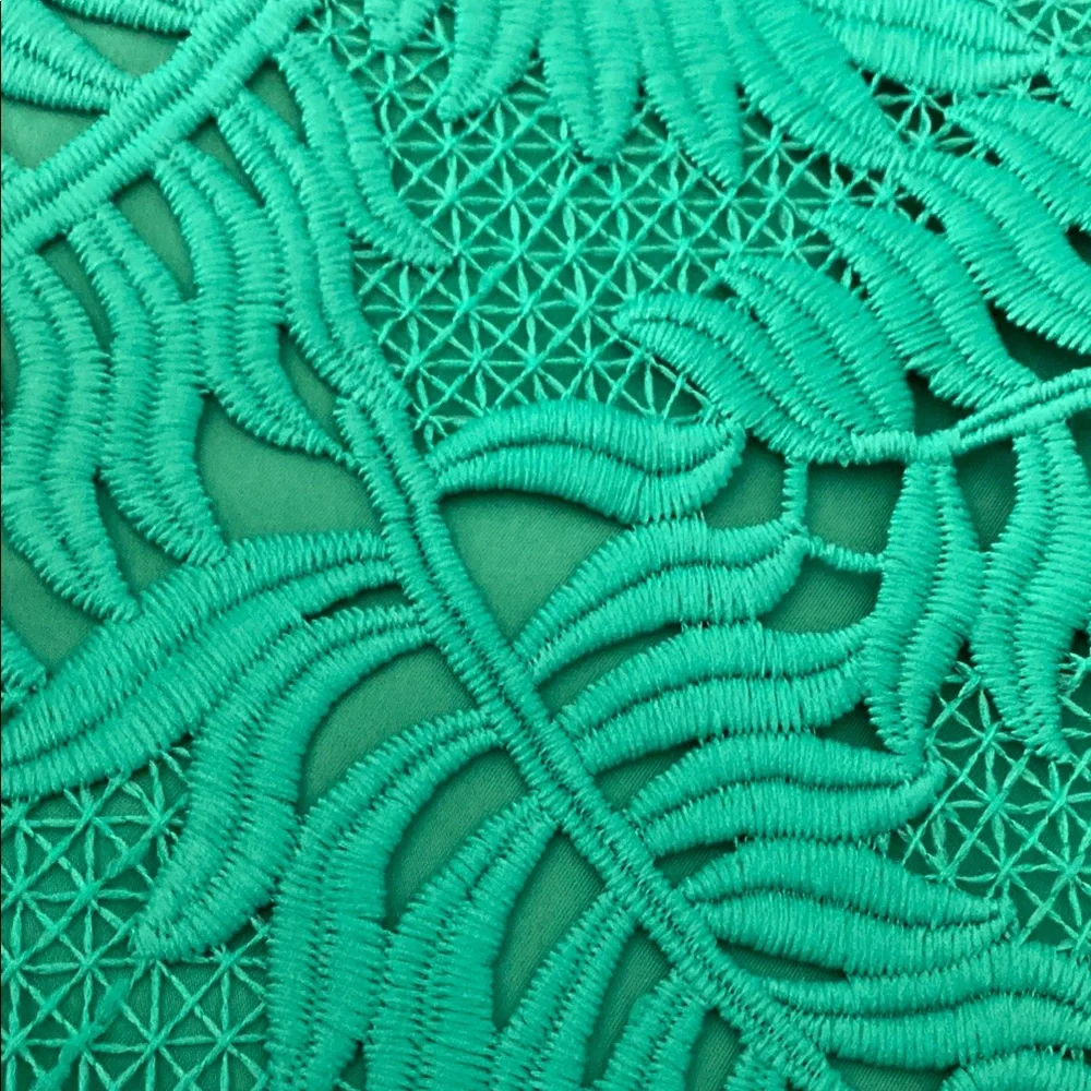 Milly | Tops | Milly Green Leaf Crochet Lace Short Sleeve Top | Poshmark